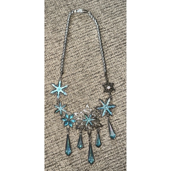 Disney | Jewelry | Queen Elsa Disney Necklace Frozen Blue Icicles ...